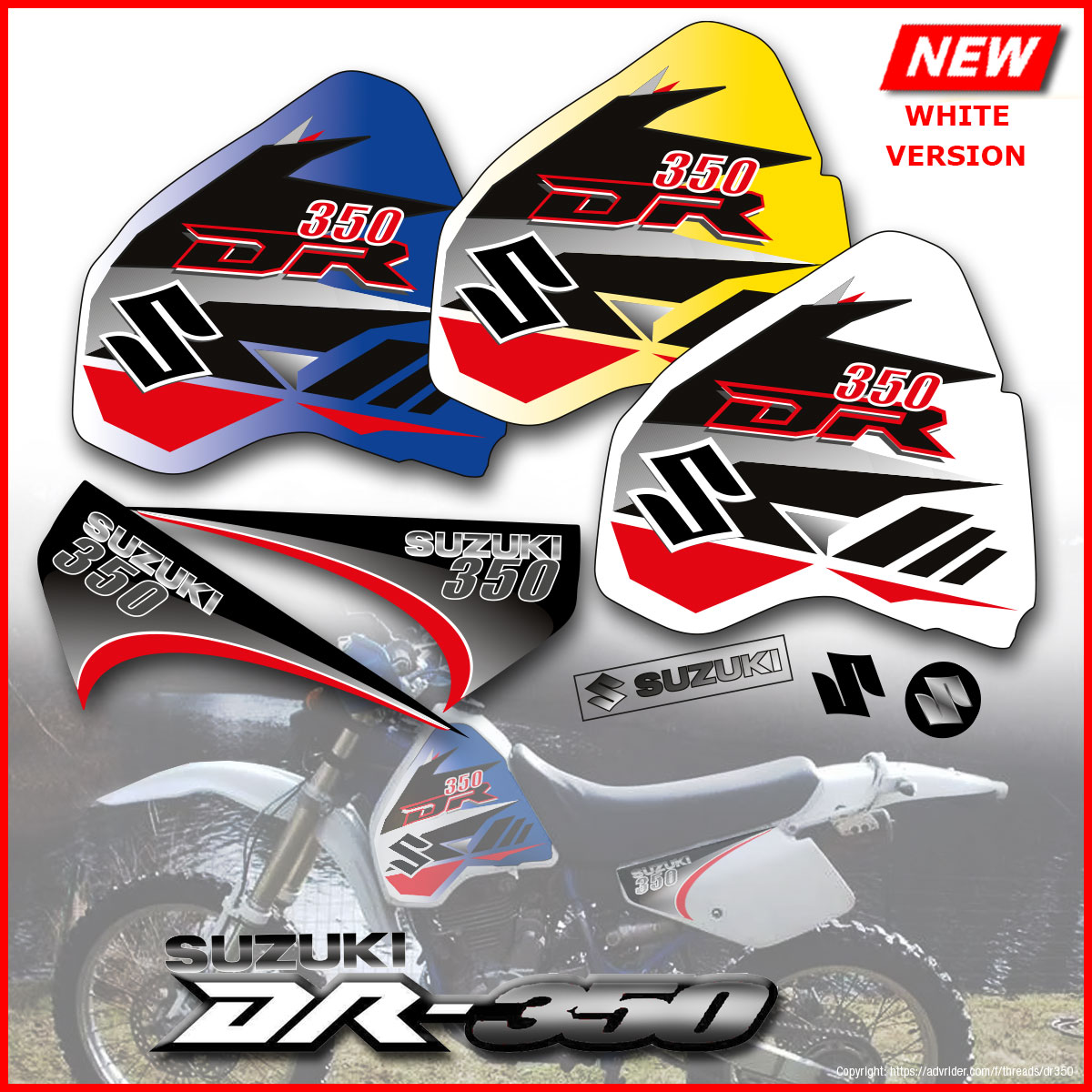 SUZUKI DR 350 ARROWLINE Dekor/Graphics Set • Dualsport-FX